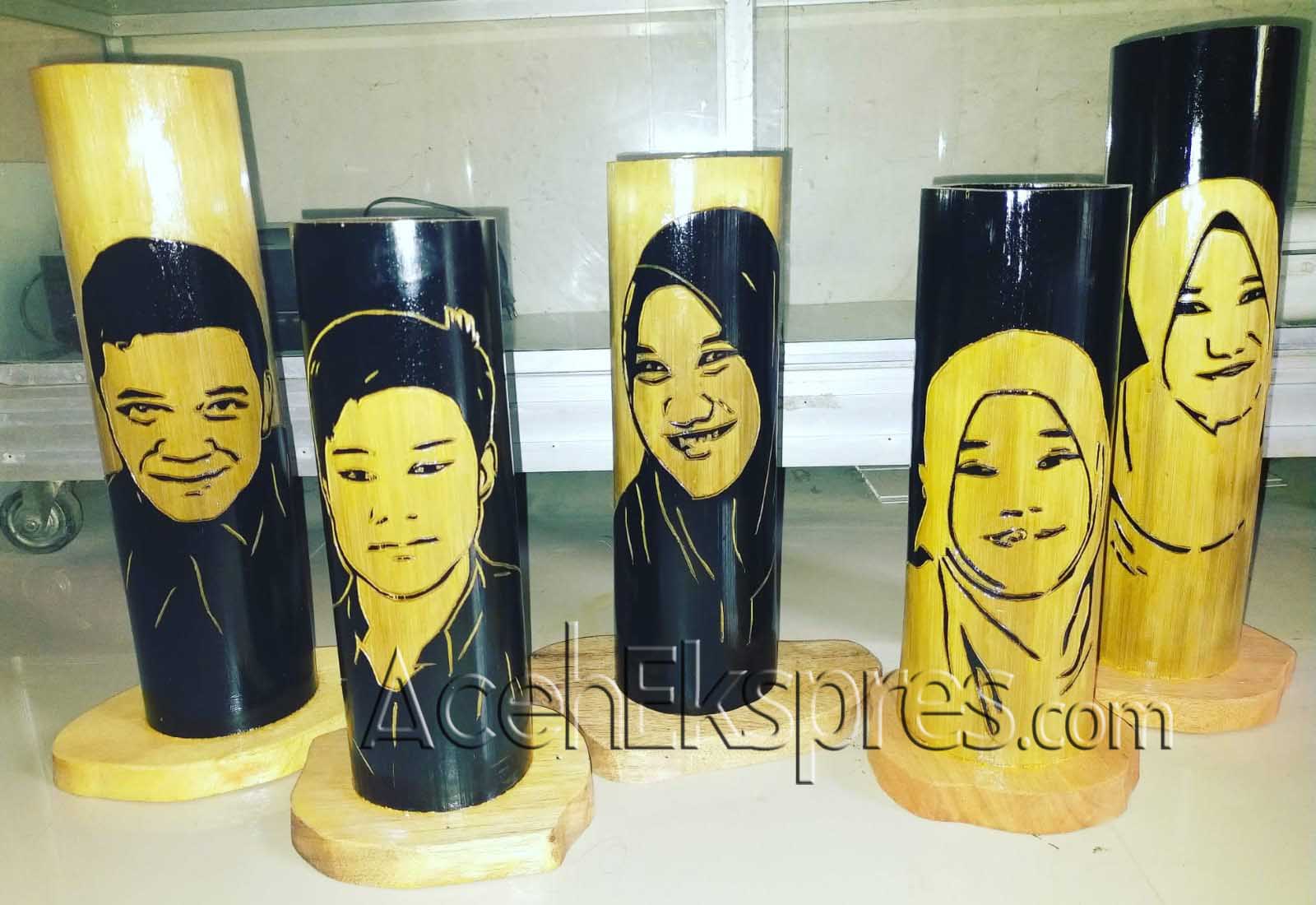 ASN Pamerkan Karya Seni Ukir Wajah dari Bambu di UMKM Rameune Nagan ...